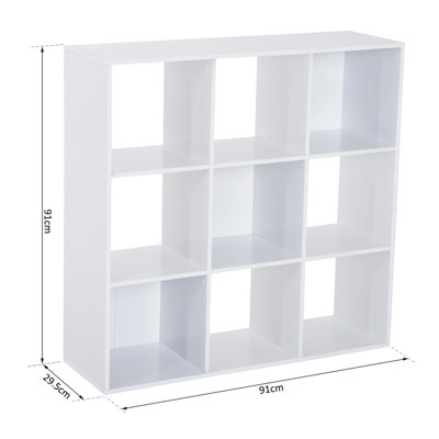 HOMCOM 9 Cube Storage Unit Cabinet Bookcase Display Shelves Chipboard ...