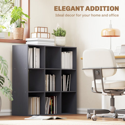 HOMCOM 9 Cube Storage Unit Cabinet Bookcase Display Shelves, Grey