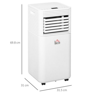 HOMCOM 9000 BTU Portable Air Conditioner 4 Modes LED Display 24 Timer ...