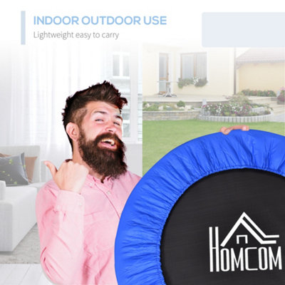 HOMCOM 91cm Fitness Trampoline Exercise, Max Load 100 KG, Blue Black