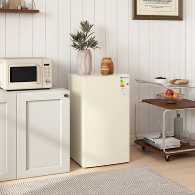 HOMCOM 91L Freestanding Under Counter Fridge Beige