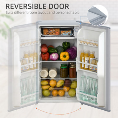 HOMCOM 91L Freestanding Under Counter Fridge Grey