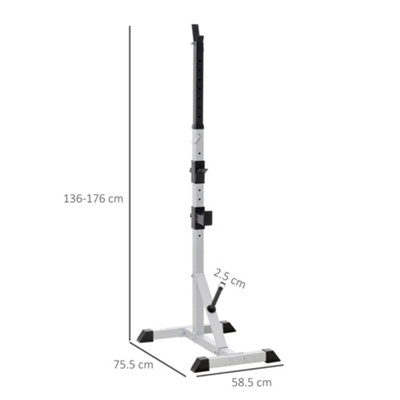 HOMCOM Adjust Pair of Barbell Squat Racks Stand Weight Lifting Bench ...