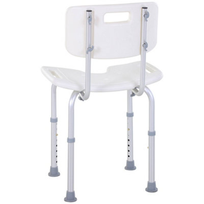 HOMCOM Adjustable Aluminum Shower Bath Stool Spa Chair w/ Non-Slip Feet ...