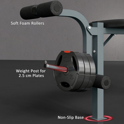HOMCOM Adjustable Multi Gym Weight Bench Barbell Stand Chest Leg Abs ...