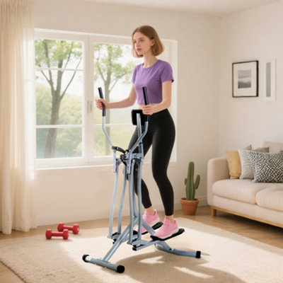 HOMCOM Air Walker Glider Cross Trainer Fitness Machine for Home Gym, Grey