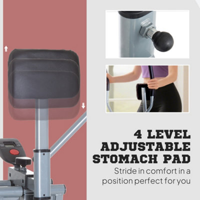 HOMCOM Air Walker Glider Cross Trainer Fitness Machine for Home Gym, Grey