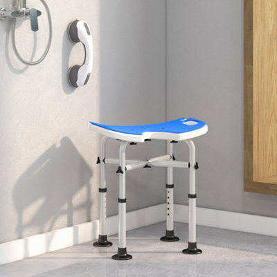 HOMCOM Aluminium Shower Stool for Elderly Disabled Non-Slip Bath Stool ...