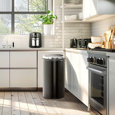 HOMCOM Automatic Hand Sensor Dustbin Kitchen Waste Bin Rubbish Can 42L ...