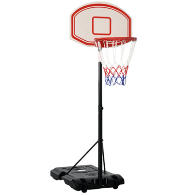 HOMCOM Basketball Stand 175-215cm Adjustable Height Sturdy Hoop w ...