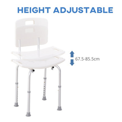 HOMCOM Bath Chair Shower Seat Safety Bathroom Elderly Aids Adjustable ...