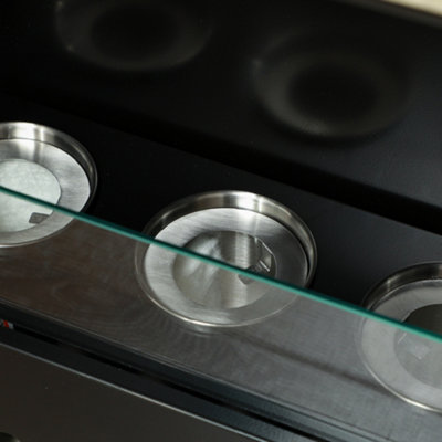 HOMCOM Bioethanol Fire, Ethanol and Gel Fireplace, 3 Hours Burns, Brown