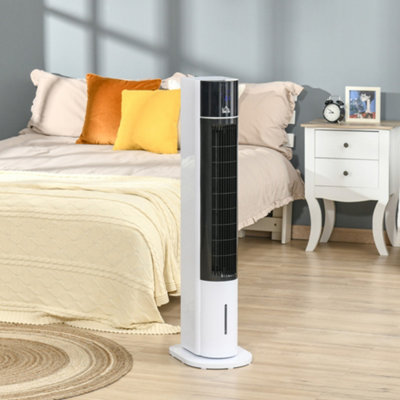 HOMCOM Bladeless Air Cooler, Evaporative Oscillating Tower Fan ...