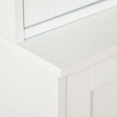 HOMCOM Bookcase with Glass Doors and Adjustable Shelves for Study, White