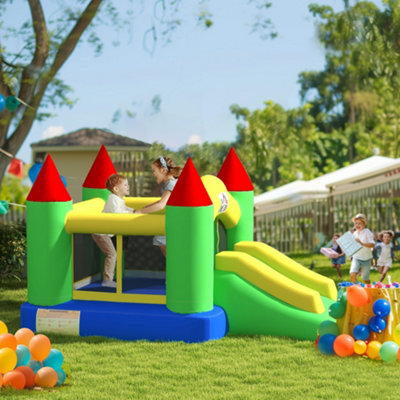 HOMCOM Bouncy Castle with Slide Inflatable Bouncer Kids Jumper Bounce ...