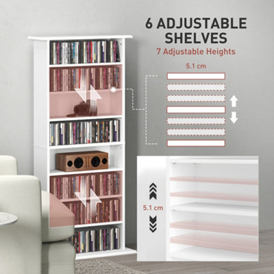 HOMCOM CD Storage Unit DVD Tower Blu-ray Storage Shelf for Living Room ...