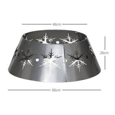 HOMCOM Christmas Tree Base Cover with Hollow Snowflake Patterns Xmas ...