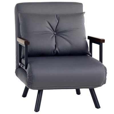 HOMCOM Click Clack Single Chair Bed Settee for Living Room, Guest Room ...