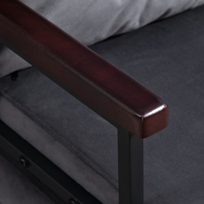 HOMCOM Click Clack Single Chair Bed Settee for Living Room, Guest Room ...