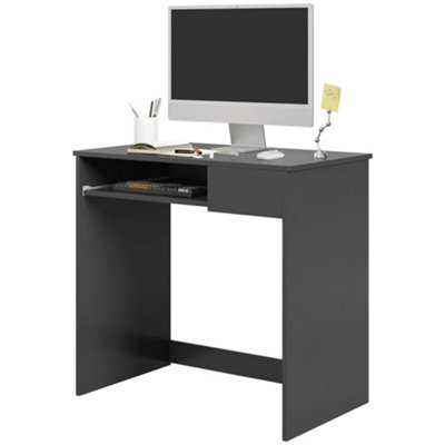 HOMCOM Compact Computer Table w/ Keyboard Tray Drawer Study Office Work ...