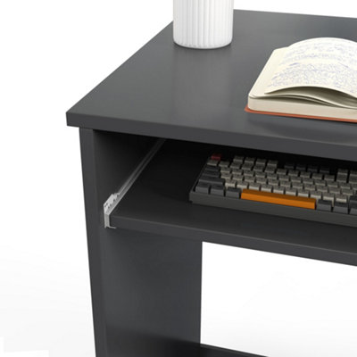 HOMCOM Compact Computer Table w/ Keyboard Tray Drawer Study Office Work ...