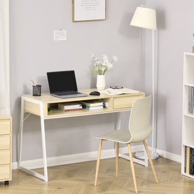 HOMCOM Compact Computer Writing Desk Workstation for Office Study ...