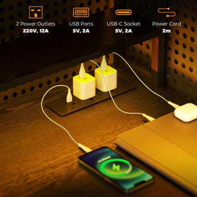 HOMCOM Computer Desk Home Office Desk with Monitor Stand, Black