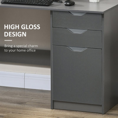 HOMCOM Computer Desk w/ Drawers Modern Writing Workstation for Home ...