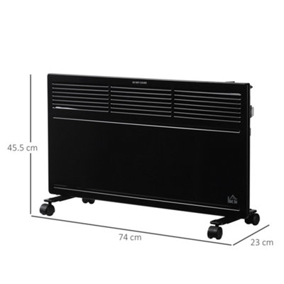 HOMCOM Convector Radiator Heater w/ Adjustable Thermostat Safety Cut ...