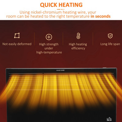 HOMCOM Convector Radiator Heater w/ Adjustable Thermostat Safety Cut ...