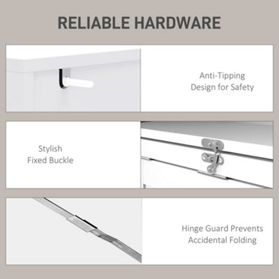 HOMCOM Convertible Desk with Whiteboard Multi-function Workstation, White