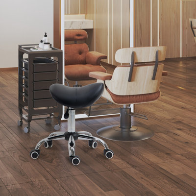 HOMCOM Cosmetic Stool 360 Rotate Height Adjustable Salon Massage Spa ...