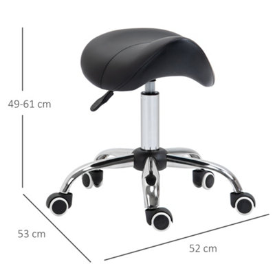 HOMCOM Cosmetic Stool 360 Rotate Height Adjustable Salon Massage Spa ...