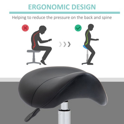 HOMCOM Cosmetic Stool 360 Rotate Height Adjustable Salon Massage Spa ...