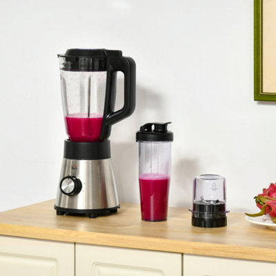 HOMCOM Countertop Blender 900W Smoothie Maker w/5 Speed Setting for Ice ...