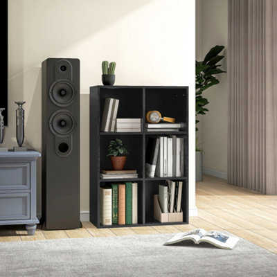 HOMCOM Cubic Cabinet Bookcase Storage Shelves for Home Office, Black