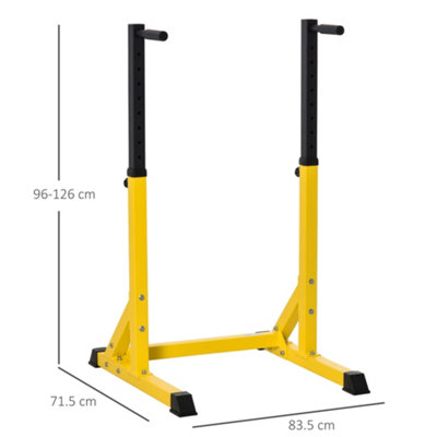 HOMCOM Dip Station Chin Up Parallel Bars Pull Up Power Tower Home Gym ...