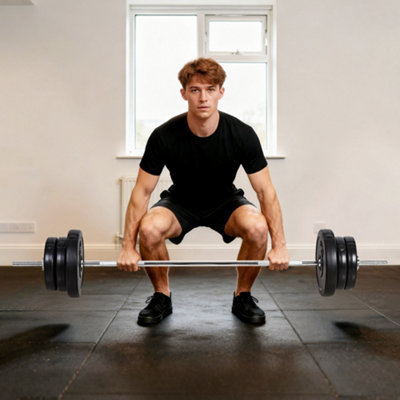 HOMCOM Dumbbell and Barbell Set with 65kg Adjustable Weights, for Home Gym