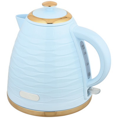HOMCOM Electric Kettle, Fast Boil, 1.7L, 3kW, Swivel, Light Blue Ripple