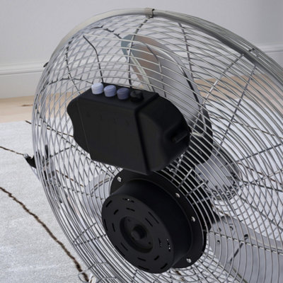 HOMCOM Electric Portable Table Fan with Powerful Airflow, Silver Tone