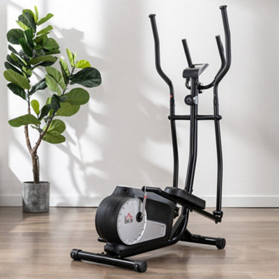HOMCOM Elliptical Cross Trainer w/ Adjustable Resistance, LCD Monitor ...