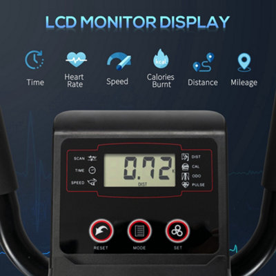 HOMCOM Elliptical Cross Trainer w/ Adjustable Resistance, LCD Monitor ...