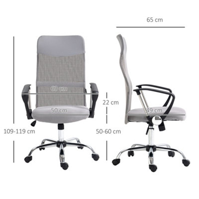 HOMCOM Executive Office Chair High Back Mesh Back Seat Desk Chairs ...