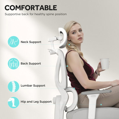 HOMCOM Executive Office Chair, Recliner Computer Chair with Footrest, Grey