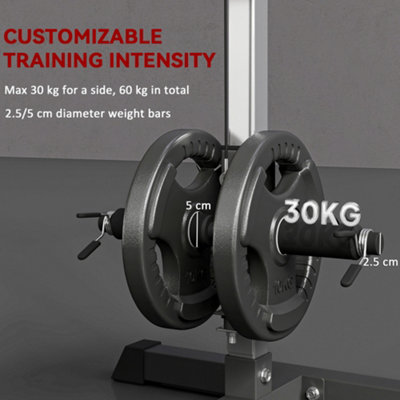 HOMCOM Exercise Pulldown Machine Power Tower with Adjustable Seat Cables