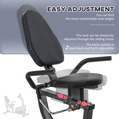 HOMCOM EXERCISE TRAINING STATIONARY CYCLING BIKE W/ LCD MONITOR & PAD ...