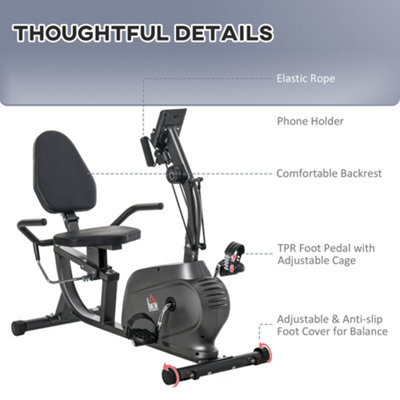 HOMCOM EXERCISE TRAINING STATIONARY CYCLING BIKE W/ LCD MONITOR & PAD ...
