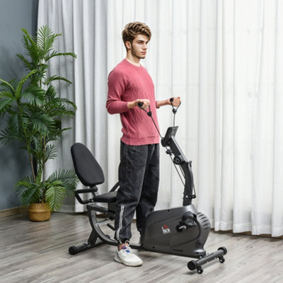 HOMCOM EXERCISE TRAINING STATIONARY CYCLING BIKE W/ LCD MONITOR & PAD ...