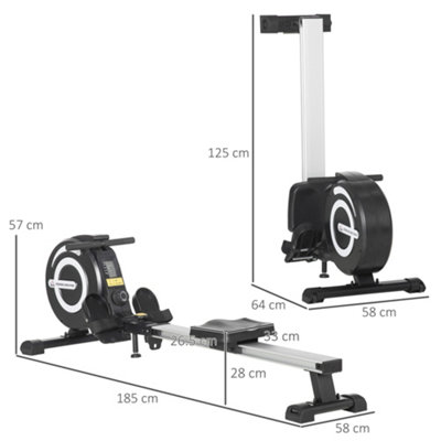 HOMCOM Fitness Adjustable Magnetic Rowing Machine Rower w/ LCD Digital ...