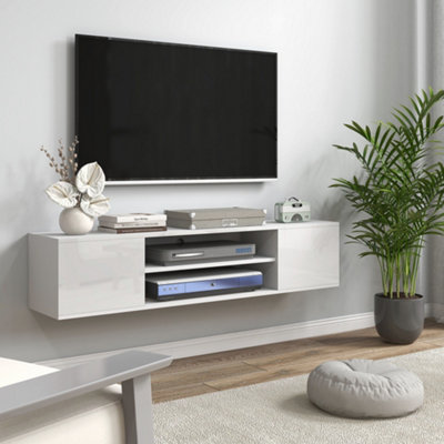 Narrow floating tv stand store